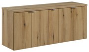 Závěsná skříňka pod umyvadlo Nova Oak s deskou 140 cm dub evoke