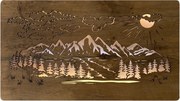 Li-Go "Hory" světelný obraz s baterií a pohybovým čidlem 80x45cm provedení povrchu: bříza