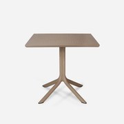 Nardi Plastový stůl na zahradu CLIP 80x80 cm tortora