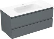 Mexen Orio, koupelnová skříňka 100 cm s umyvadlem Vela, 2 zásuvky, grafitová matná/bílá matná, 91A10-10047-2-BFF66-W23M01