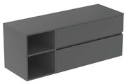 Ideal Standard Finesse - Umyvadlová skříňka, 140x51x56 cm, 2 zásuvky, matný antracit E3439Y2