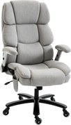HOMCOM Office Chair — 397 lb Capacity, Inflatable Lumbar Support, Extra-Wide Executive Seat, Flip-Up Arms, Pocket Springs, Class-4 Gas Lift, Light Gra