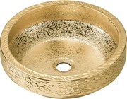UPTrend Kruhové keramické umyvadlo na desku CELIA GOLD TR‑T339, zlatá lesk