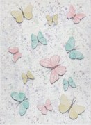 Detský kusový koberec Bambino 1610 Butterflies cream, 140x190, viacfarebná, detská izba, Dywany Łuszczów