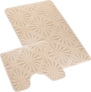 Bellatex koupelnové předložky SADA BANY 60x100 + 60x50 cm s výkrojem Paprsek Smetanová