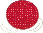 Bellatex Sedák Adéla kulatý hladký průměr 40 cm Srdíčka Červená,Bílá