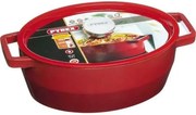 Pyrex slow cook kastrol s pokličkou oválný 4 l, červený