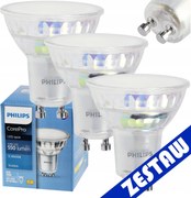 SADA 3x žárovka Philips GU10 4,9W 550lm 112lm/W 6500K EyeComfort CorePro