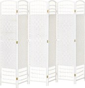 HOMCOM 6-panelový rozdělovací paravan, skládací obraz, 242,5x170,6 cm, papírová vlákna a rámeček z topolového dřeva, elegantní dekorace do ložnice a o