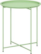Skládací boční stůl Outsunny Ø46 x 50 cm - Kulatý balkonový stůl odolný proti povětrnostním vlivům s skládacími nohami, Camping stůl, Skládací konfere