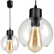 BERGE LED lustr závěsné svítidlo E27, skleněná koule, průhledné