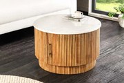Dřevěný konferenční stolek s mramorovou deskou Pathum mango 60cm