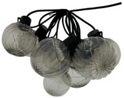 Baterie Centrum LED Venkovní dekorační řetěz 10xLED/0,15W/230V 6,8 m IP44 černá/kouřová 034 0001079