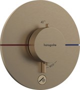 Hansgrohe ShowerSelect Comfort S, termostat pod omítku pro 1 spotřebič a další výtok, kartáčovaný bronz, HAN-15562140