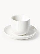 Sada porcelánových pohárků na espresso's podšálky Nessa, 4 díly