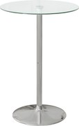 HOMCOM Moderní vysoký barový stůl, kulatý kuchyňský stůl pro 2 osoby se základnou ze železa a skleněnou deskou, Ø70x102cm, Průhledný | Aosom