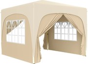 Outsunny altán 3x3m, vodoodpudivý stabilní zimní pop-up skládací altán, UV ochrana 50+, skládací párty stan zahradní stan se 4 bočními panely taška z…
