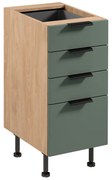 SORENTO pg | dolní skříňka D40S4 se zásuvkami | 40 cm | puccini/zelená