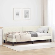 Rohový rám postele Krémová 90 x 200 cm samet 3394161
