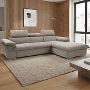 Sedací souprava COOL | 281x191 cm | rozkládací + úložný prostor | PRAVÁ | lounge 03 šedobéžová