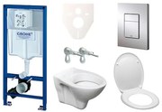 Cenově zvýhodněný závěsný WC set GROHE do lehkých stěn / předstěnová montáž + WC Ceramia S-Line Pro 38528SET-KD