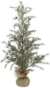 Zelený vánoční borovicový stromek v jutě a se šiškami Pine Tree - 90 cm