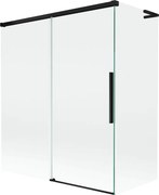 Mexen Rox, L posuvná 2-křídlová vanová zástěna 140 + 70 x 150 cm, 8mm čiré sklo, černý matný profil, 8C9L-140-070-70-00