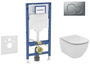 Geberit Duofix - Set předstěnové instalace, klozetu Tesi a sedátka, tlačítko Sigma01, matný chrom SANI11CD2118
