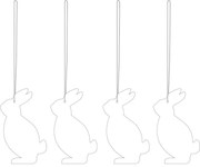 Velikonoční dekorace Deco Hare White - set 4 ks COOEE Design