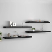 Plovoucí nástěnné police 4 ks černé 90 x 23,5 x 3,8 cm MDF