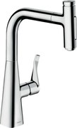 Hansgrohe Metris Select M71, kuchyňská páková baterie 240, vytahovatelná sprška, 2jet, sBox, chromová, HAN-73817000