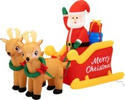 Nafukovací Santa Claus na saních se sobíky 212 cm