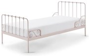 Růžová kovová dětská postel Vipack Alice, 90 x 200 cm