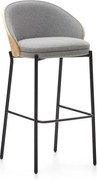 Šedá/v přírodní barvě barová židle (výška sedáku 77 cm) Eamy – Kave Home