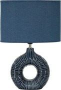 Modrá keramická stolní lampa s textilním stínidlem (výška 43 cm) Seta – Mauro Ferretti