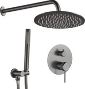 Rea Lungo Grip, podomítková sprchová souprava + BOX montážní systém, grafitová, REA-P8958
