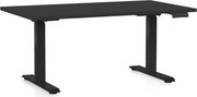 Výškově nastavitelný stůl OfficeTech C, 120 x 80 cm, černá podnož, černá