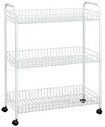 Třípatrový pojízdný stojan do koupelny Metaltex Laundry, 31 x 84 cm