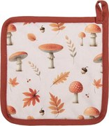 Béžová chňapka podložka s listy a muchomůrkami Autumn Leaves - 18*30 cm