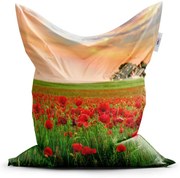 Sablio Sedací vak Classic Pole vlčích máků 2 - 150x100 cm