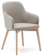 Béžové čalouněné jídelní křeslo s područkami Nelida – Kave Home