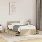 Rám postele s čelem dub sonoma 100 x 200 cm kompozitní dřevo 3295578