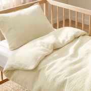 Celoroční mušelínové povlečení do postýlky Ivory - GOTS Velikost: 95 x 130 + 45 x 65