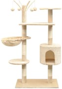 Škrabadlo pro kočky se sisalovými sloupky, 125 cm, béžová 170482