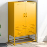 Skříň highboard hořčicově žlutá 68x39x111,5 cm ocel