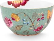 Pip Studio Blooming Tales miska Ø15 cm, modrá (Střední porcelánová miska na snídaně nebo polévky)