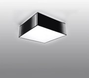 Stropní svítidlo Horus, 1x černé plastové stínítko, (bílý plast), (25 cm)