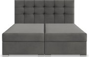Manželská postel ELDA Velvet 140×200 cm šedá
