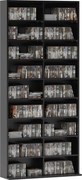 HOMCOM Moderní CD Kniha s 18 policemi pro 640 CD, Šatní skříň na CD z DTD, 78,5x24x175 cm, Černá | Aosom