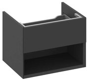 Ravak Lite - Umyvadlová skříňka 60x45x43 cm, 1 zásuvka, matná černá X000001856